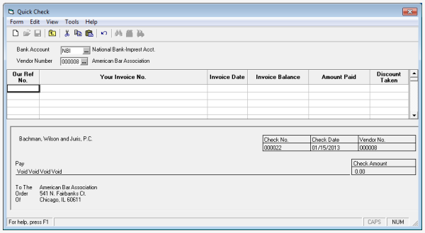 Create a Quick Check – Juris