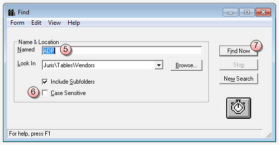 Find Vendors – Juris