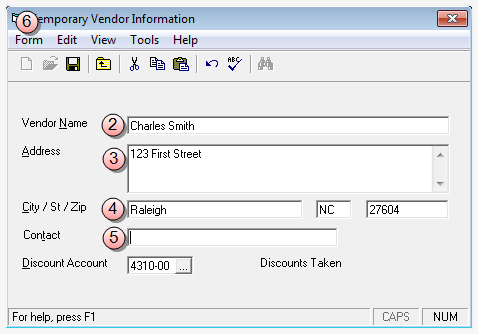 Create a Temporary Vendor – Juris