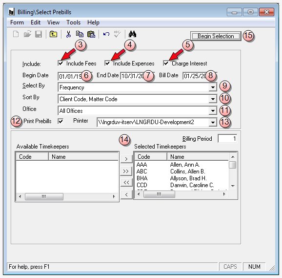 Select Prebills – Juris