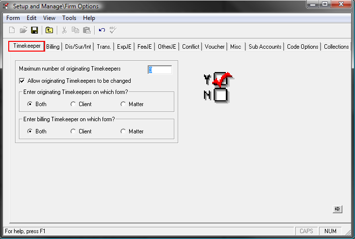Timekeeper Tab – Juris